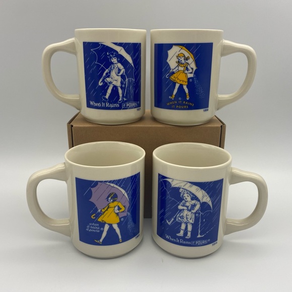Morton Salt | Kitchen | Set Of 4 Morton Salt Ceramic Collector Coffee ...